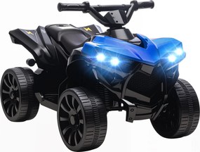 AIYAPLAY Dětská čtyřkolka elektrická 6V, dětská čtyřkolka s funkcí vpřed-zpět, hudbou, LED světlomety, modrá