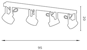 Bodové svítidlo VIVA 4xGU10-AR111/15W/230V