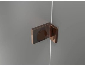 Mexen Lunar-B, výklopný sprchový kout levý 80 x 80 cm, 8mm čiré sklo, profil růžové zlato, 832-080-080-60-00-L