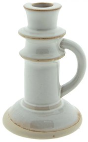 Béžový porcelánový svícen na úzkou svíčku Gerjen – 10x14 cm