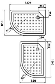 BPS-koupelny Hydromasážní box HYD-Michele 120 L, 120x85 levý bez sauny