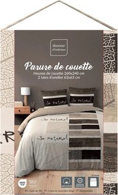 Hnědé 3dílné bavlněné povlečení na dvoulůžko/prodloužené 260x240 cm So Natural – douceur d'intérieur
