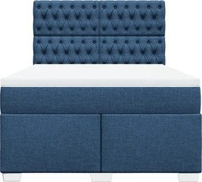 Box spring postel s matrací modrá 160x200 cm textil 3290552