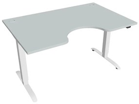 Hobis Motion Elektr. nastavitelný stůl 140x90 - HOBIS ERGO MOTION MSE 2 1400 Dekor stolové desky: šedá, Barva kovové podnože: bílá