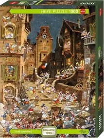 HEYE Puzzle Romantic Town: V noci / 1000 dílků / 50 x 70 cm