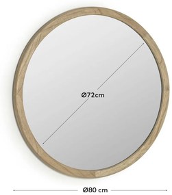 Nástěnné zrcadlo s dřevěným rámem ø 80 cm Alum – Kave Home