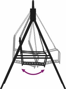 Zahradní houpačka 124 cm černá ocel 318832