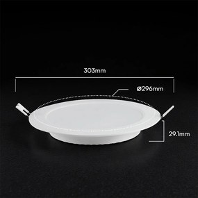 LED Solution Bílý vestavný LED panel kulatý 300mm 24W CCT Economy+ 78676