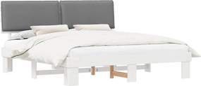 Rám postele s čalouněným čelem s čelo Světle šedá 200 x 200 cm 3398068