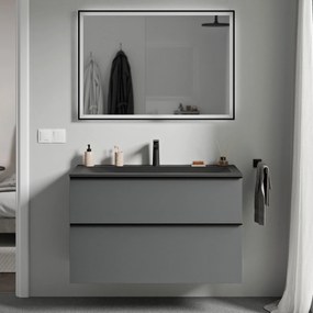 Koupelnová skříňka LAVOA 100 cm s umyvadlem z minerálního odlitku CREAM