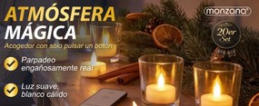 LED čajové svíčky sada 20 ks teplá bílý dálkové ovládání