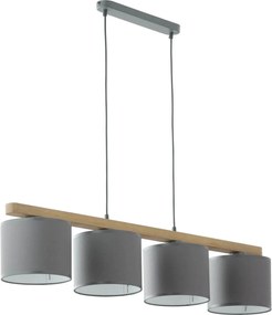 Moderní závěsné osvětlení nad jídelní stůl GERONIMO, 4xE27, 60W, šedé Tlg GERONIMO 3271
