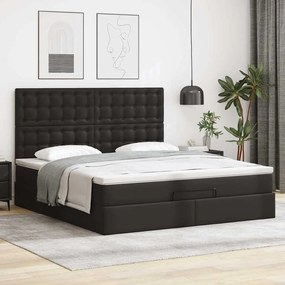 Osmanský rám postele s matrací černá 180x200cm umělá kůže 3313865