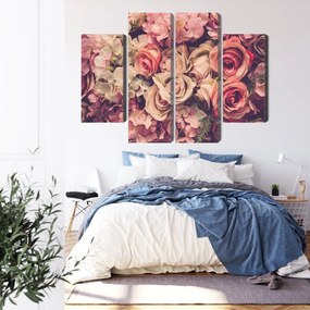 Vícedílný obraz Jemné Barevné 3D Květiny Nedostatek Nedostatek Plátno Canvas 160x120