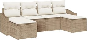 Set pohovek 6 ks Béžová polyratan 3346831
