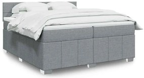 Box spring postel s matrací světle šedá 200 x 200 cm textil 3287175