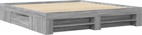 Rám postele bez matrace Grey Sonoma 180x200cm kompozitní dřevo 3295455