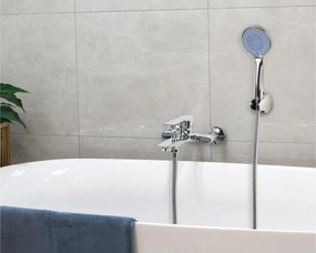 Erga Korfu, nástěnná vanová baterie s ruční sprchovou soupravou, chromová, ERG-YKA-BW.KORFU-CHR