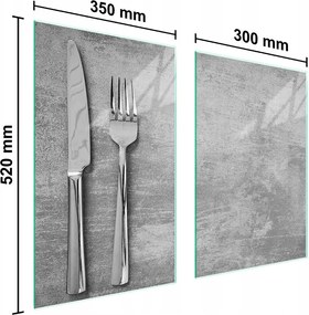 Skleněná Ochranná Deska Do Kuchyně 65x52 Příborů