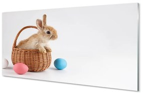 Obraz na skle králíci vejce 100x50 cm