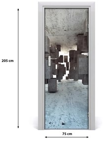 Fototapeta na dveře beton šestiúhelník 75x205 cm