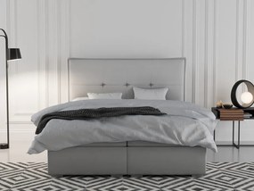 Kontinentální postel 160 cm Carla (světle šedá) (s úložným prostorem). 1044190