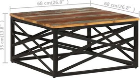 Konferenční stolek 68 x 68 x 35 cm masivní recyklované dřevo 330075