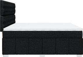 Box spring postel s matrací černá 200x200 cm textil 3294084