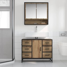 Sada koupelnového nábytku 2 ks Artisanový dub 80 x 33 x 60 cm 3402427