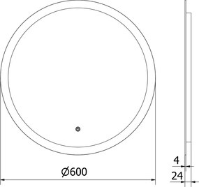 Mexen Oro, kulaté LED podsvícené koupelnové zrcadlo 60 cm, 6000K, topná podložka proti zamlžování, 9824-060-060-611-00