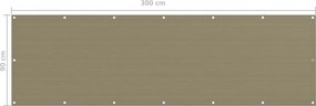 Balkonová zástěna taupe 90 x 300 cm HDPE 310960