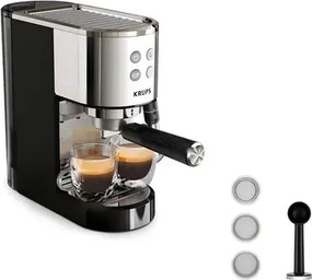 Krups Virtuoso XP444C10 nerezová / Pákový kávovar / E.S.E. kapsle / 15
