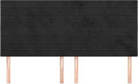 Čelo postele černé 180x5x118/128 cm sametové 3116534