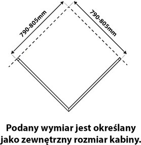 BPS-koupelny Čtvercový sprchový kout HYD-SK04B 80x80 zlatá kartáčovaná/transparent - bez vaničky