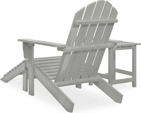 Zahradní židle Adirondack podnožka a stůl masivní jedle šedá 315930