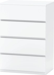HOMCOM komoda Příborník se 4 zásuvkami, výklopná kancelářská skříň v bílé barvě, 55 x 33 x 80 cm, ideální pro obývací a pracovní prostory | Aosom.de