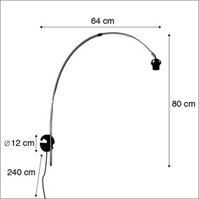 Moderní nástěnná lampa ocel bez stínidla - Boog
