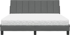 Postel s matrací Hanko tmavě šedá 160 x 200 cm textil 3310539