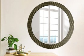 Kulaté dekorativní zrcadlo Hexagonální geometrie fi 80 cm