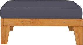 vidaXL Dílčí podnožka s krémově bílou poduškou masivní akáciové dřevo [312153] Barva: krémová