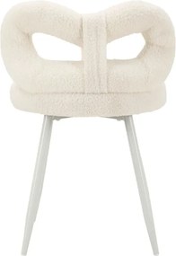 Designová jídelní židle Ilary Mini bouclé bílá