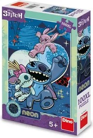 DINO Puzzle Stitch XL Neon / 100 dílků / od 5 let