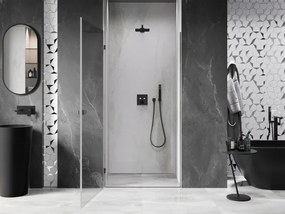 Mexen Lunar-B sprchové dveře otočné levé 95 cm, transparentní, kartáčovaná gun gray - 832-095-000-66-00-L
