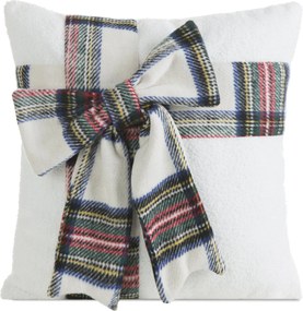 CHLUPATÝ VÁNOČNÍ DEKORAČNÍ POVLAK NA POLŠTÁŘ SCARF 45X45 CM VZOROVANÝ