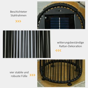 Zahradní solární lampa Outsunny se světelným senzorem, vodotěsná, automatická LED, černá, 21,5 x 21,5 x 61 cm, ideální pro zahradu a terasu | Aosom.de