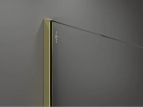 Mexen Kioto sprchová zástěna 140x200 cm 8 mm, zlatý profil, sklo efekt zrcadla, 800-140-101-50-50