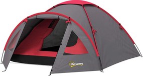Outsunny Stan pro 3 Osoby - Lehké, Stabilní, Voděodolné s UV 50+ - Kupolový Stan s Okny a Dveřmi, Rodinný Stan s Vodním Sloupem 2000mm pro Kempování,