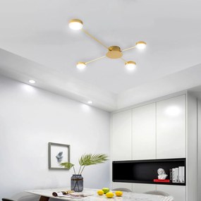 Toolight - LED stropní svítidlo 4-ramenné + dálkové ovládání APP520-4C, zlatá, OSW-08461
