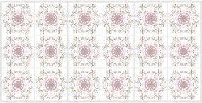 Obkladové panely 3D PVC TP10016508, rozměr 960 x 480 mm, mozaika s růžovými ornamenty, GRACE