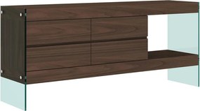 Komoda Soho 184 cm ořech/čirá